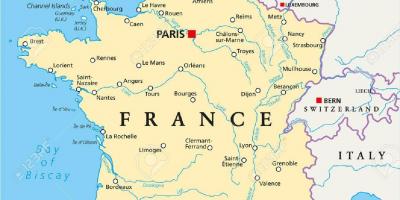 Paris politisk kart - Kart over Paris politisk (Île-de-France - Frankrike)